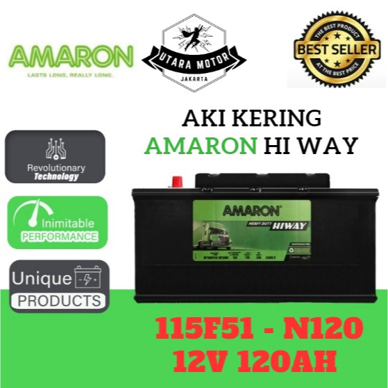 Jual AMARON Aki Kering Mobil HI WAY 115F51 N120 12V 120Ah Truk Bus Forklift | Shopee Indonesia