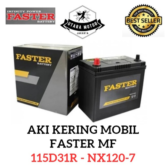 Jual FASTER Aki Kering Mobil MF 115D31R NX120-7 12V 95Ah Pajero Jeep Hi Ace | Shopee Indonesia