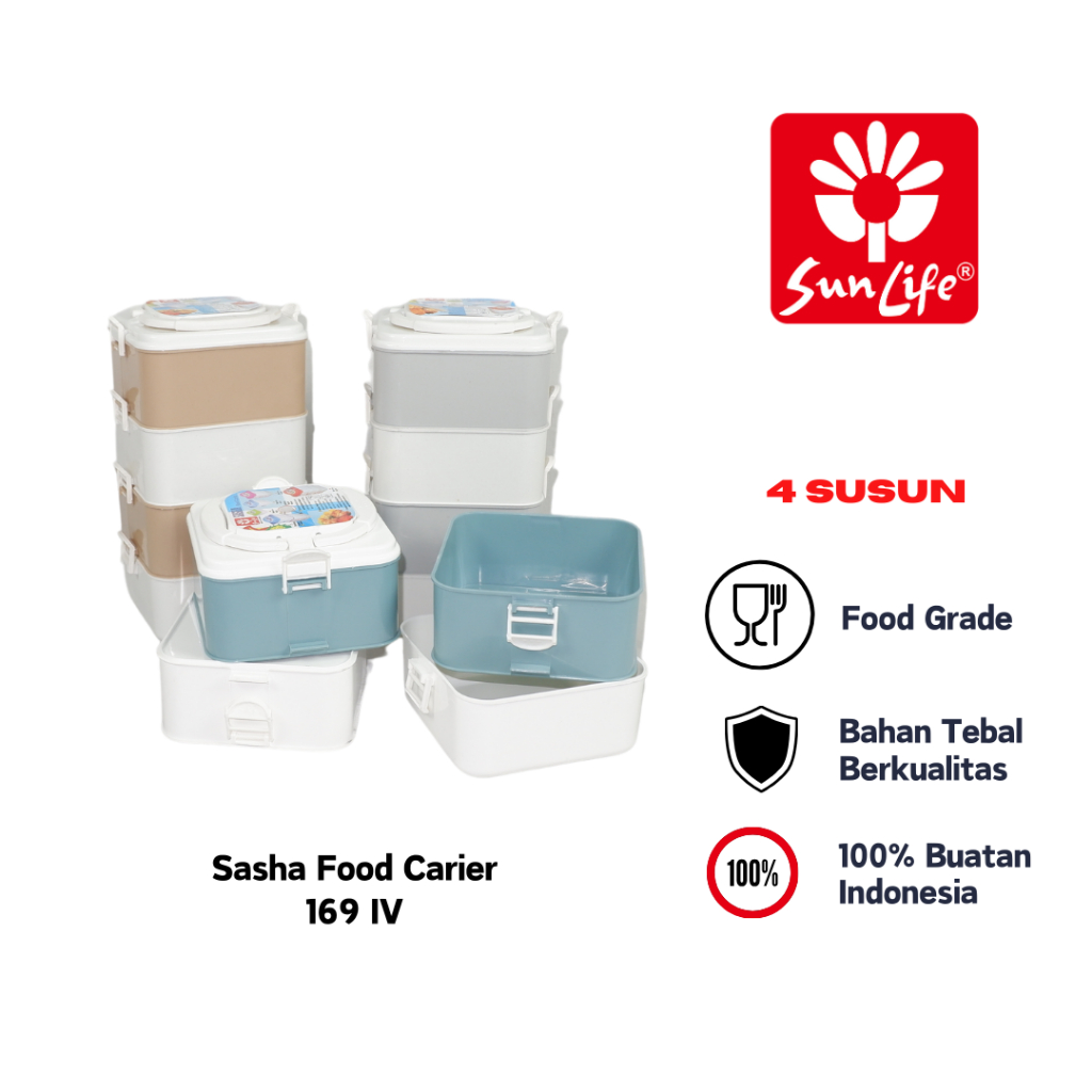 Jual SunLife Sasha Food Storage Rantang Makanan 1 - 4 Susun Tempat ...