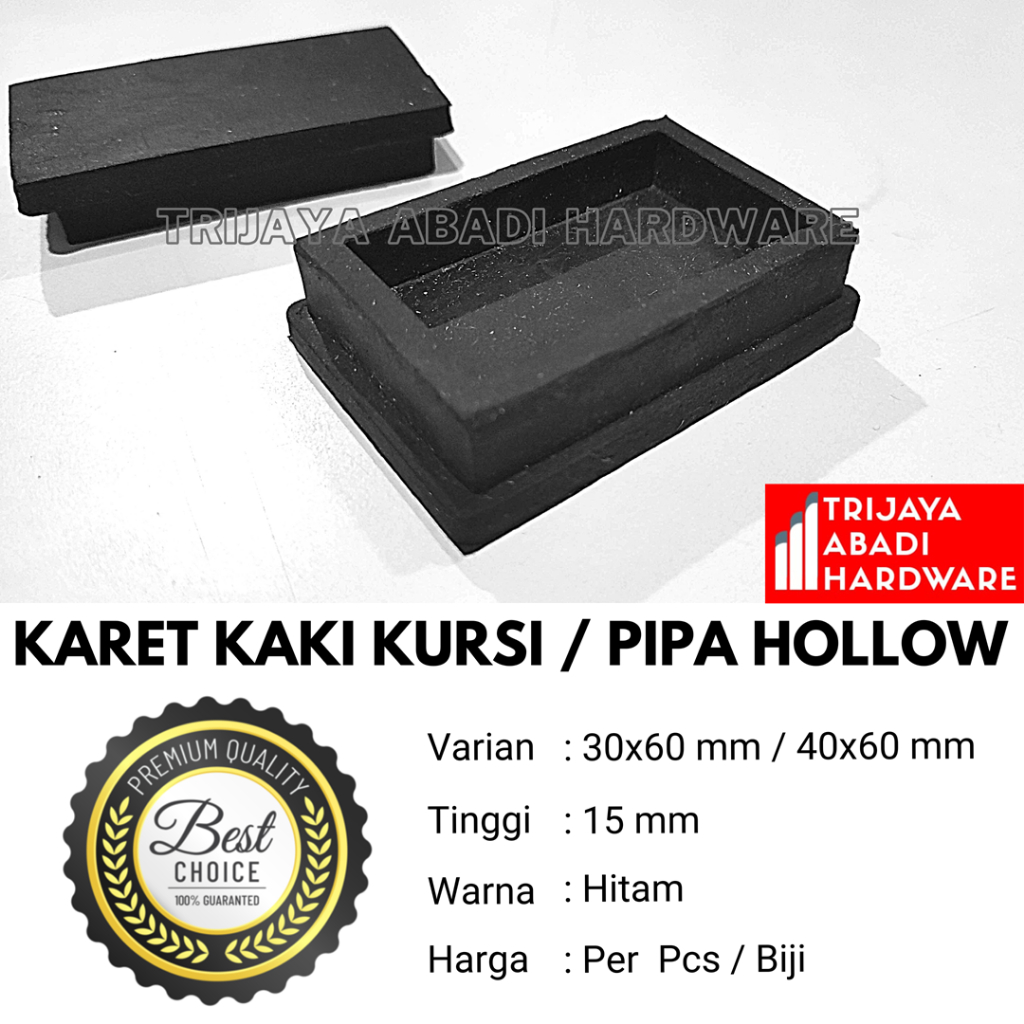 Jual Karet Persegi Panjang Pipa Hollow Kaki Kursi Meja Anti Slip Rubber ...