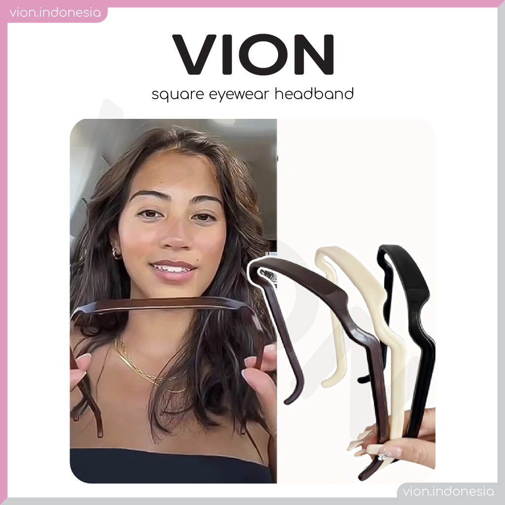 Jual VION Bando Kacamata Kotak Headband Sunglasses Invisible Hair Hoop Bentuk Persegi Invisible ...