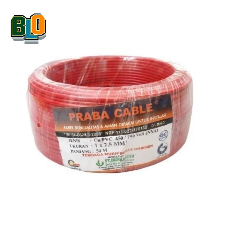 Jual Kabel Listrik Engkel NYA 1X2,5 Praba Isi 50 Meter SNI LMK Tembaga ...