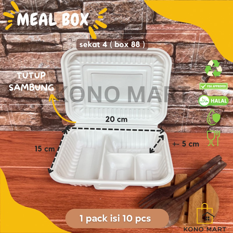 Jual MEAL BOX SEKAT WARNA CREAM / MIKA BOX SEKAT MAKANAN / MEAL BOX ...