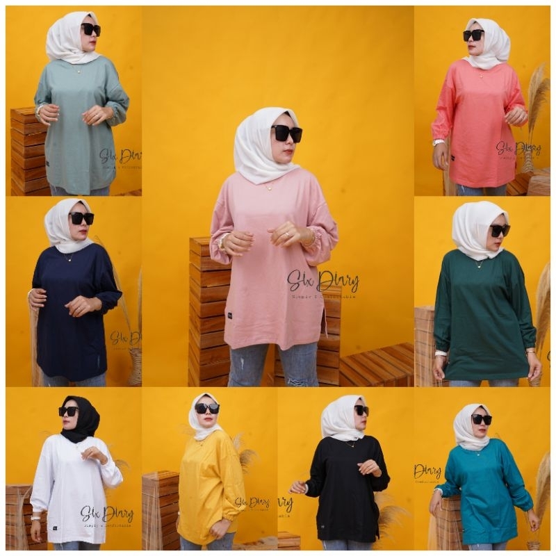 Jual Six Diary Official Kaos Atasan Wanita Luicytop Original Oversize ...
