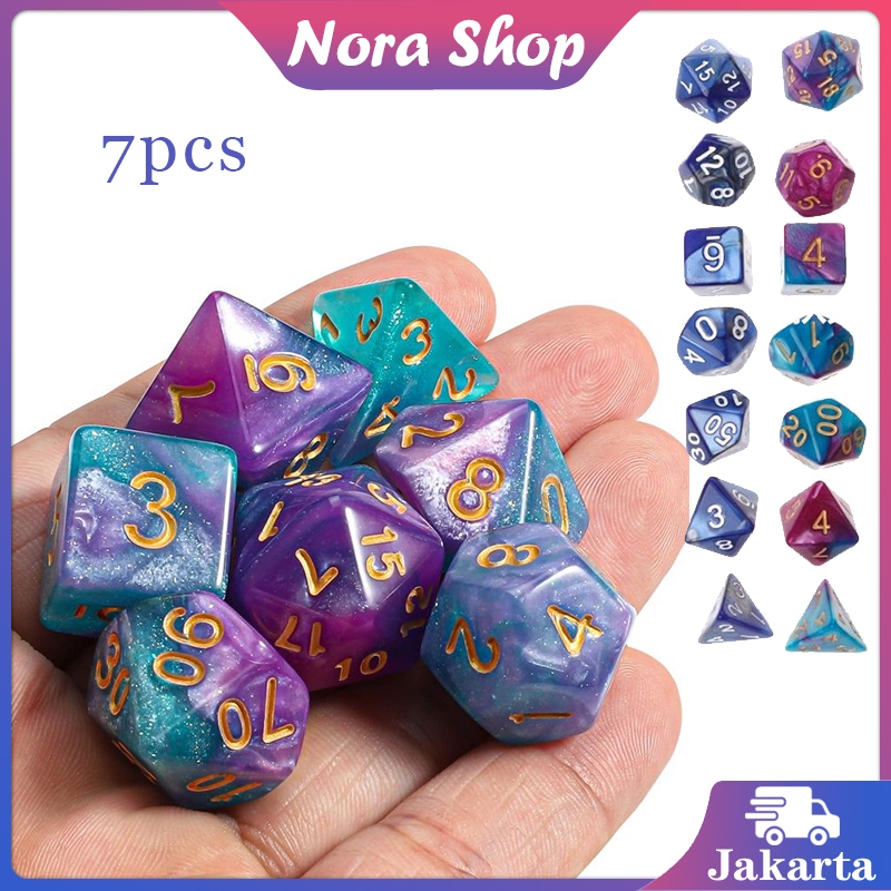 Jual 7Pcs Dadu Dnd Polyhedral Dice Dadu Dnd Transparan Dadu Polyhedral ...
