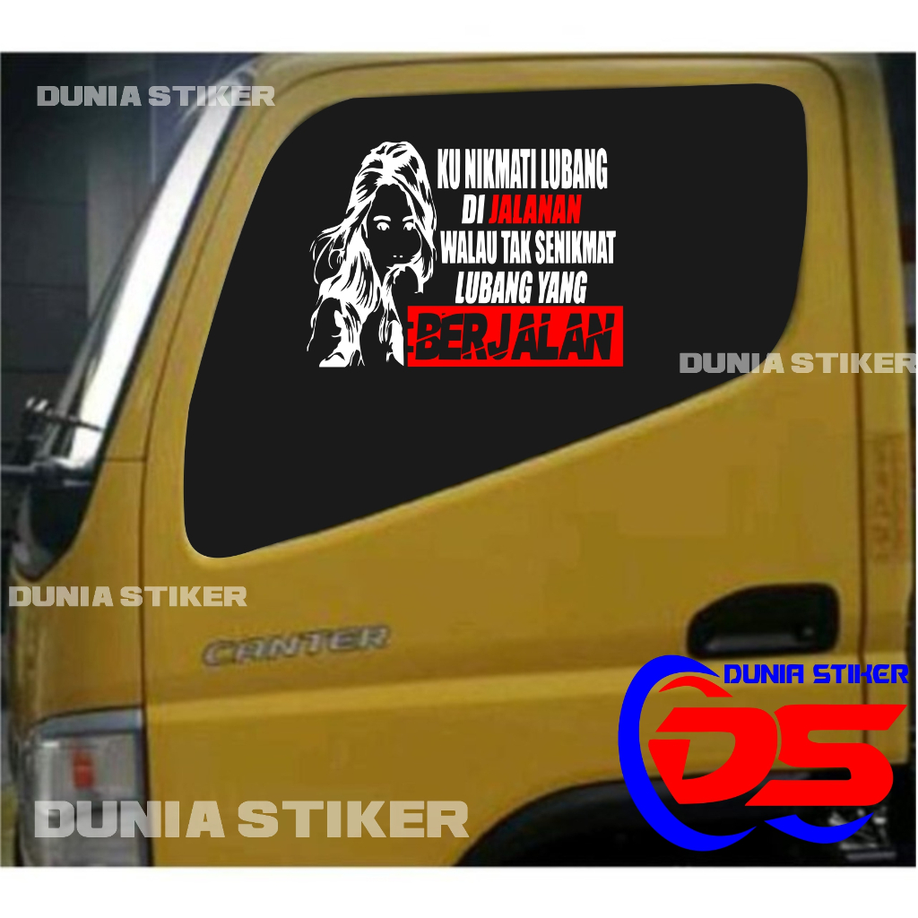 Jual cutting sticker kata kata lucu sticker variasi kaca pintu samping ...
