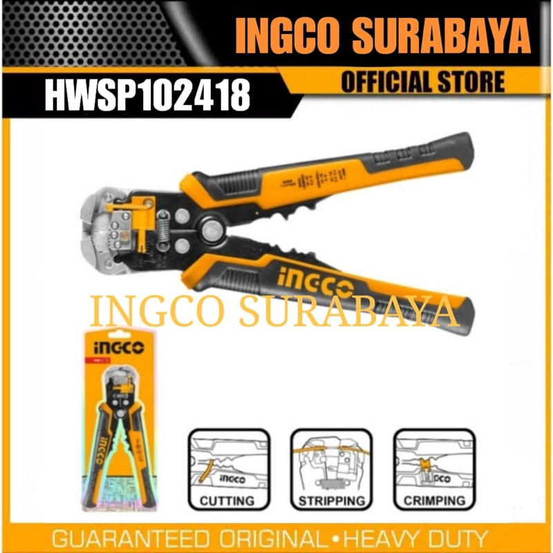 Jual INGCO tang crimping kupas potong kabel Otomatis HWSP102418 ...