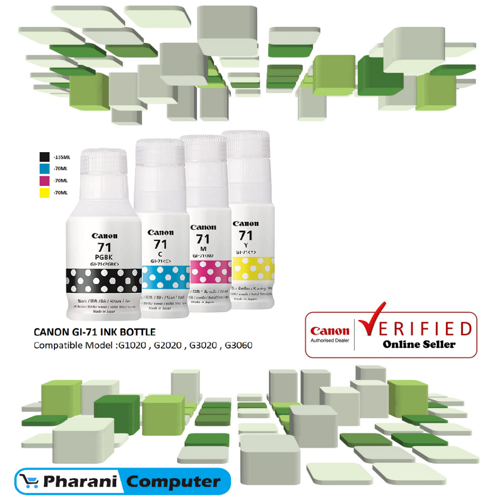 Jual Tinta Canon Gi 71 Small Gi71 G1020 G2020 G2730 G2770 G3020 G3730 ...