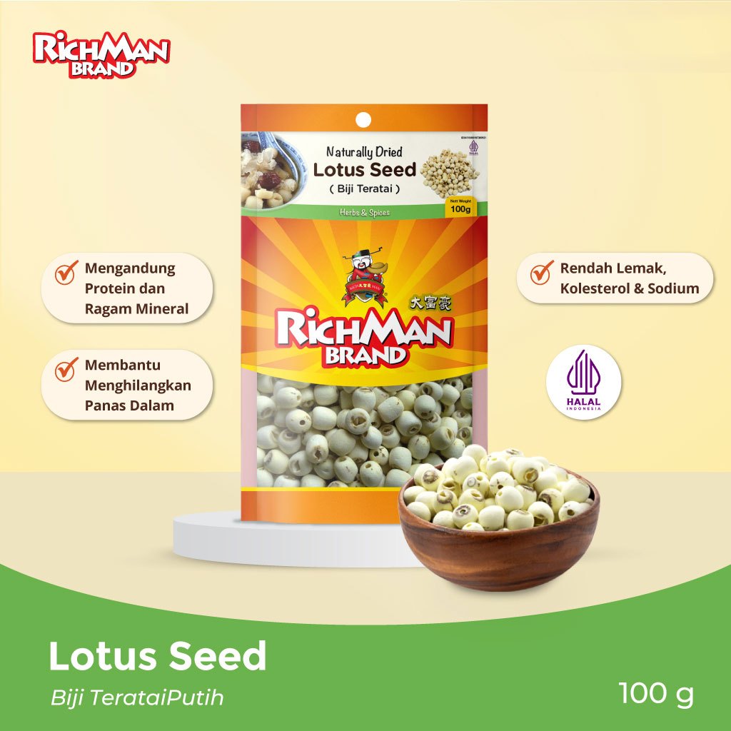 Jual RichMan Brand Lotus Seed (Biji Teratai Putih) 100 gr | Shopee ...