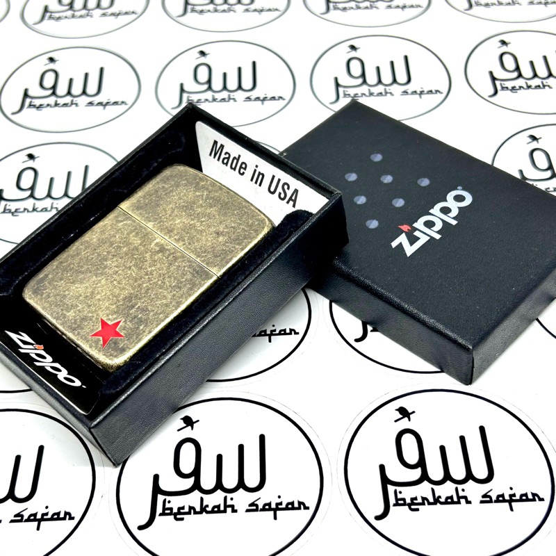 Jual Korek Zippo Bronze Red Star Antique Desain Oval Classic Original | Shopee Indonesia