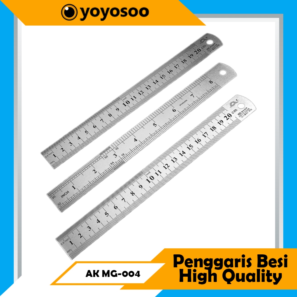 Jual Penggaris Stainless Steel Penggaris 15cm ,20cm ,30cm Tebal penggaris 0,5 MM- YOYOSOO ...