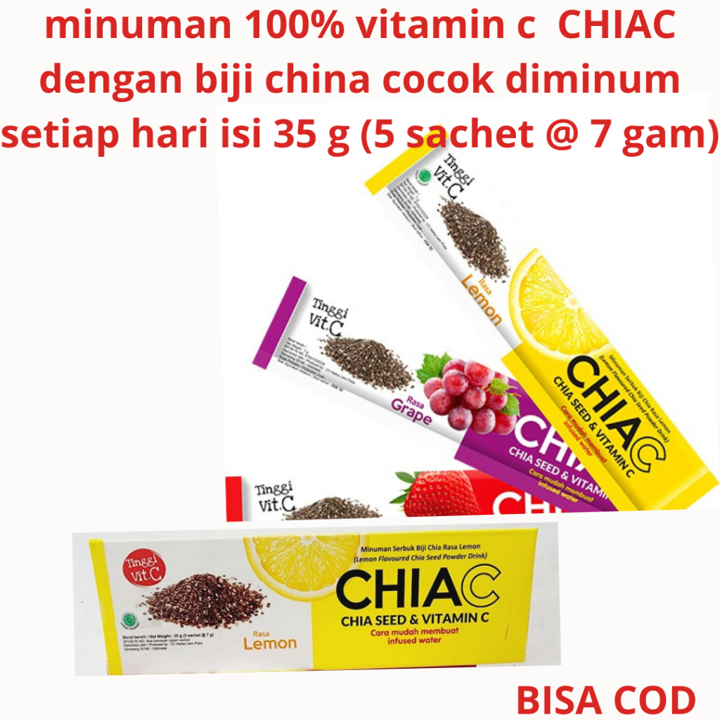 Jual minuman 100% vitamin c CHIAC dengan biji china cocok diminum ...
