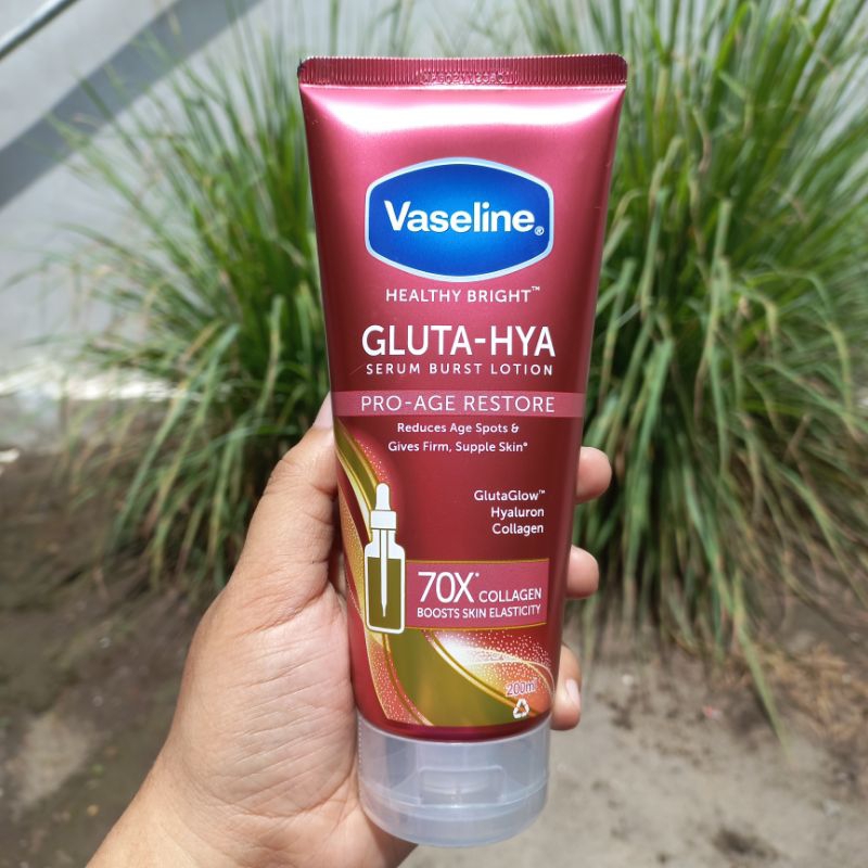 Jual VASELINE Gluta-Hya Pro Age Restore 70x Collagen 200ML | Shopee ...