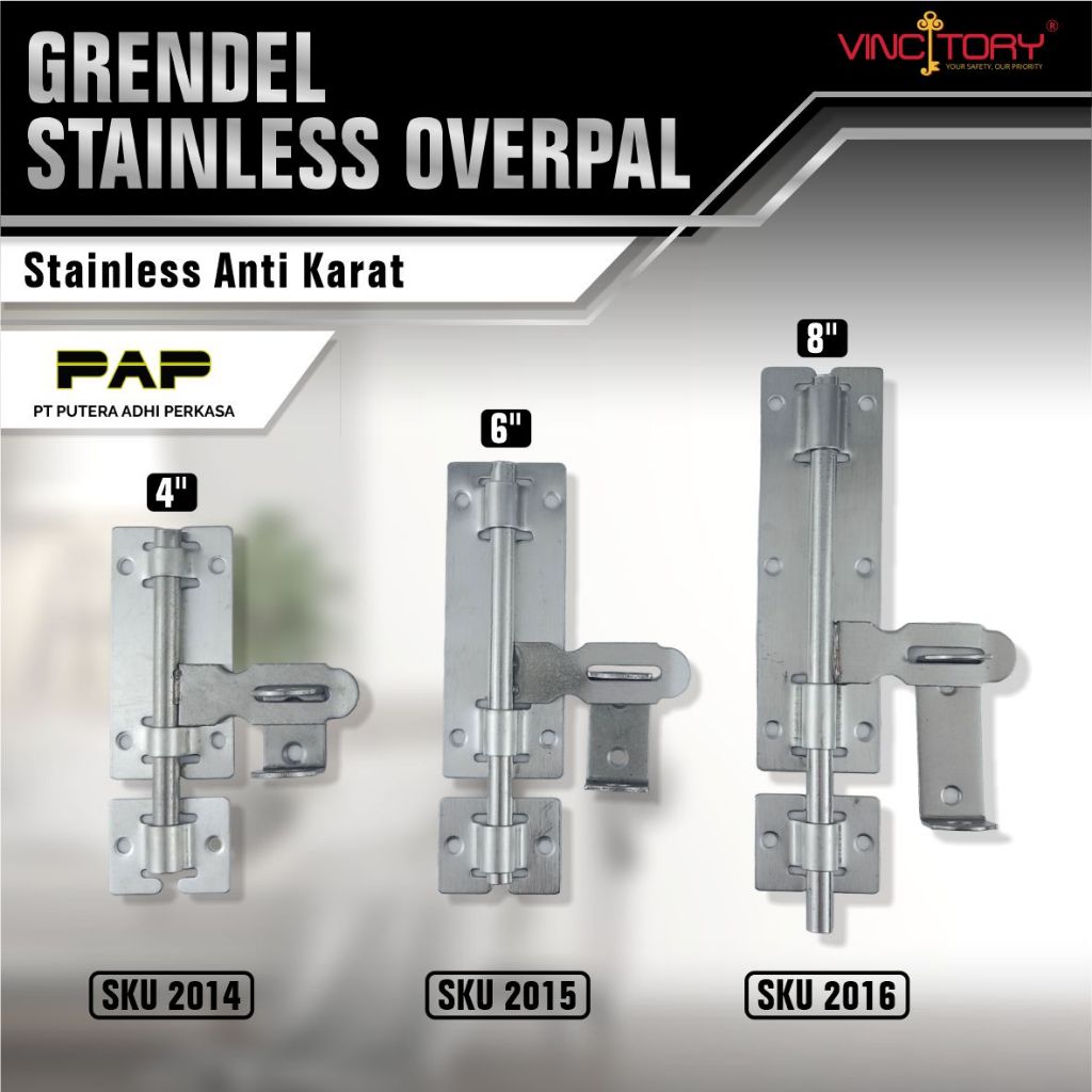 Jual Grendel Overval 4 " 6 " 8 " Inch Tebal / Gerendel Overpal Selot ...