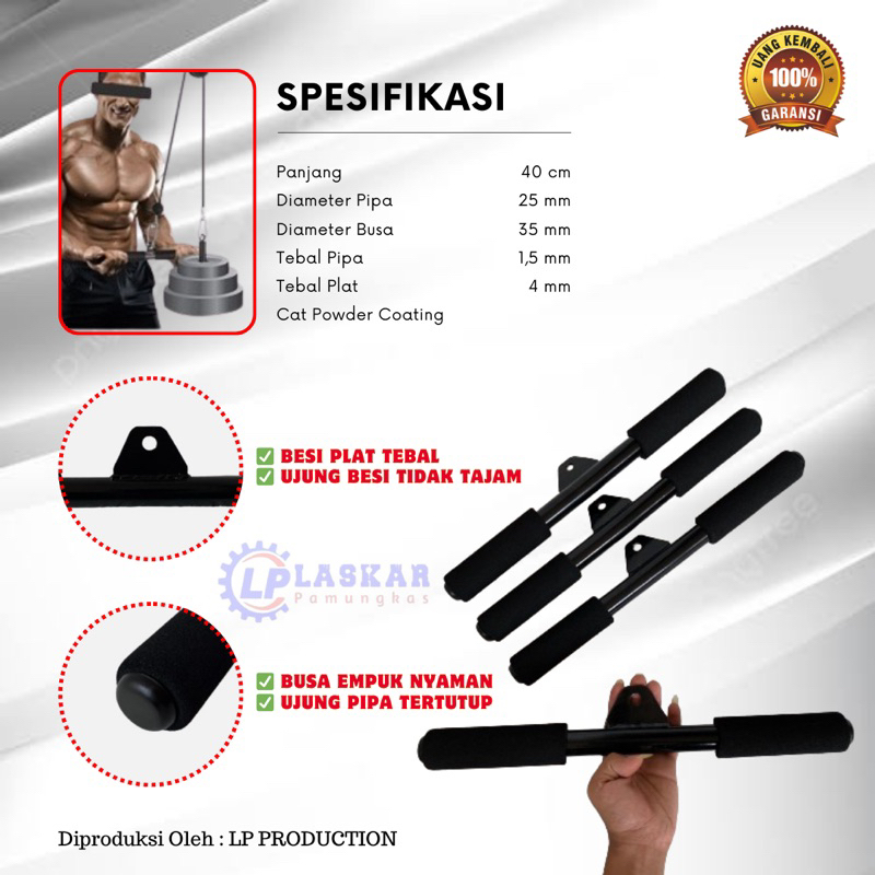 Jual Grip Bar Handle Pull Down Mag Grip Cable Attachment Lat Pulldown ...