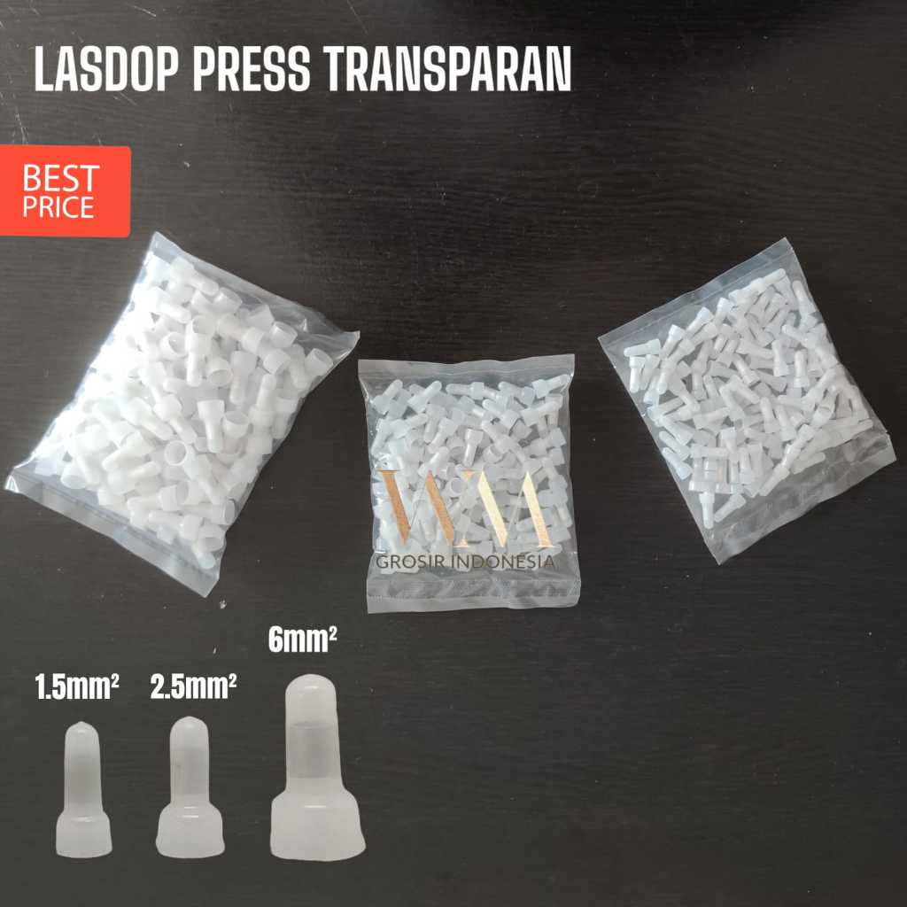 Jual Lasdop Press Transparan 1,5mm 2,5mm 6mm SB Aluminium 1 Pack 100Pcs ...