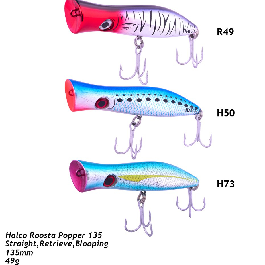 Jual Umpan Mancing Popping Halco Roosta Popper ukuran 135mm Indonesia memancing | Shopee Indonesia
