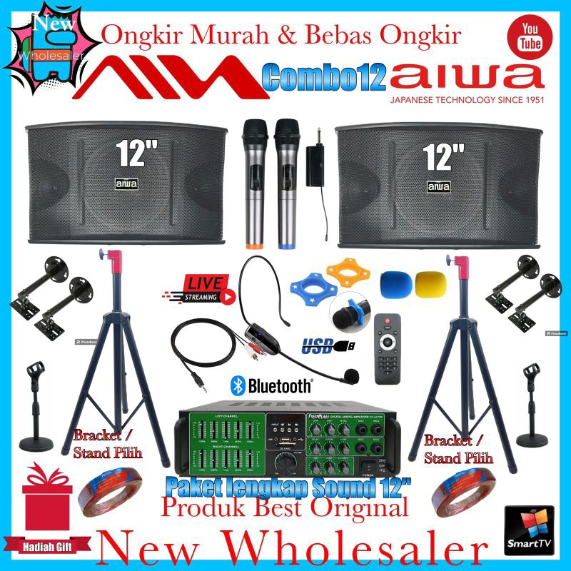Jual Paket speaker Audio Sound system Aiwa 12 inch Combo12 Lengkap siap ...