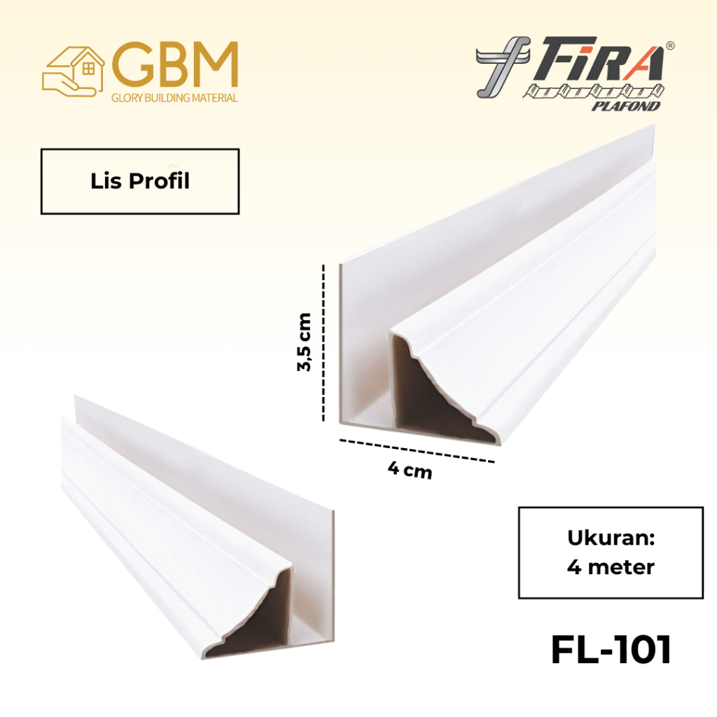 Jual Lis Profil Plafon PVC | Fira Plafond FL-101 #Glory Building ...