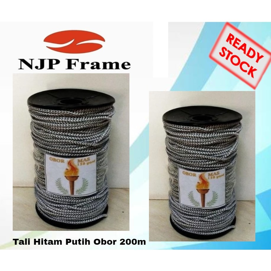 Jual Tali Hitam Putih Obor 150m | Shopee Indonesia
