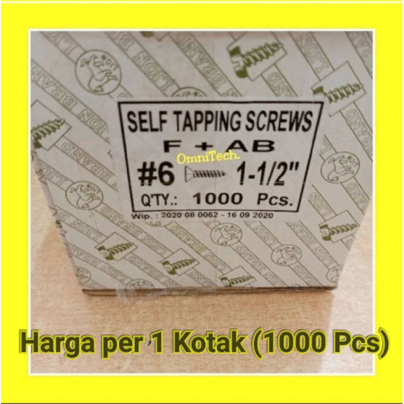 Jual Sekrup Tap Tapping Screw FAB FH Kepala Rata (+) Moon Lion 6x1-1/2 ...