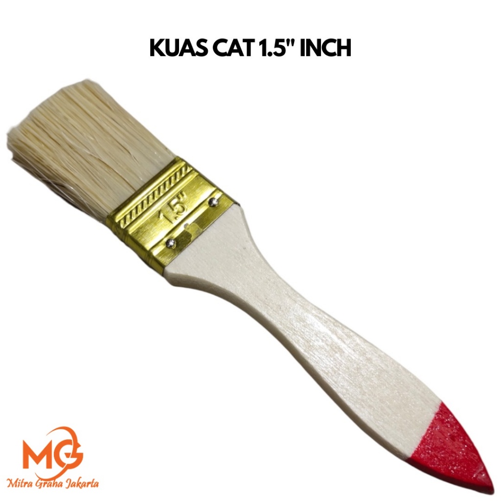 Jual MG Kuas Cat 1,5 Inch Kuas Tangan Gagang Kayu 1 1/2 Koas Cat Tembok ...