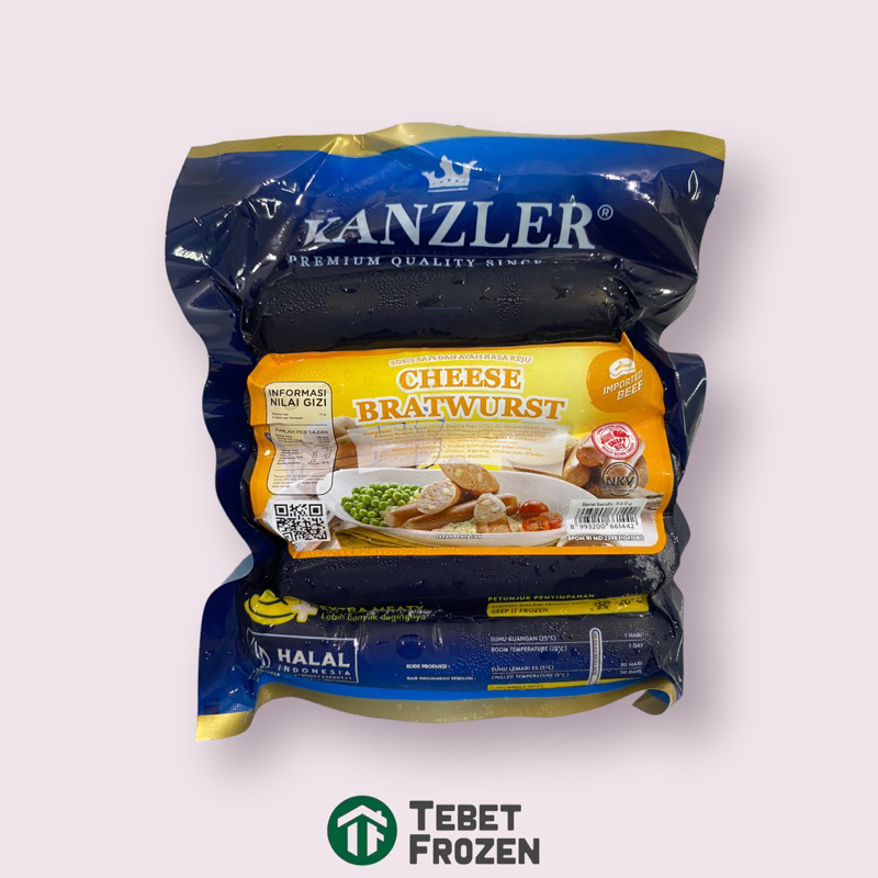 Jual KANZLER SOSIS CHEESE BRATWURST 360GR - TEBET FROZEN | Shopee Indonesia