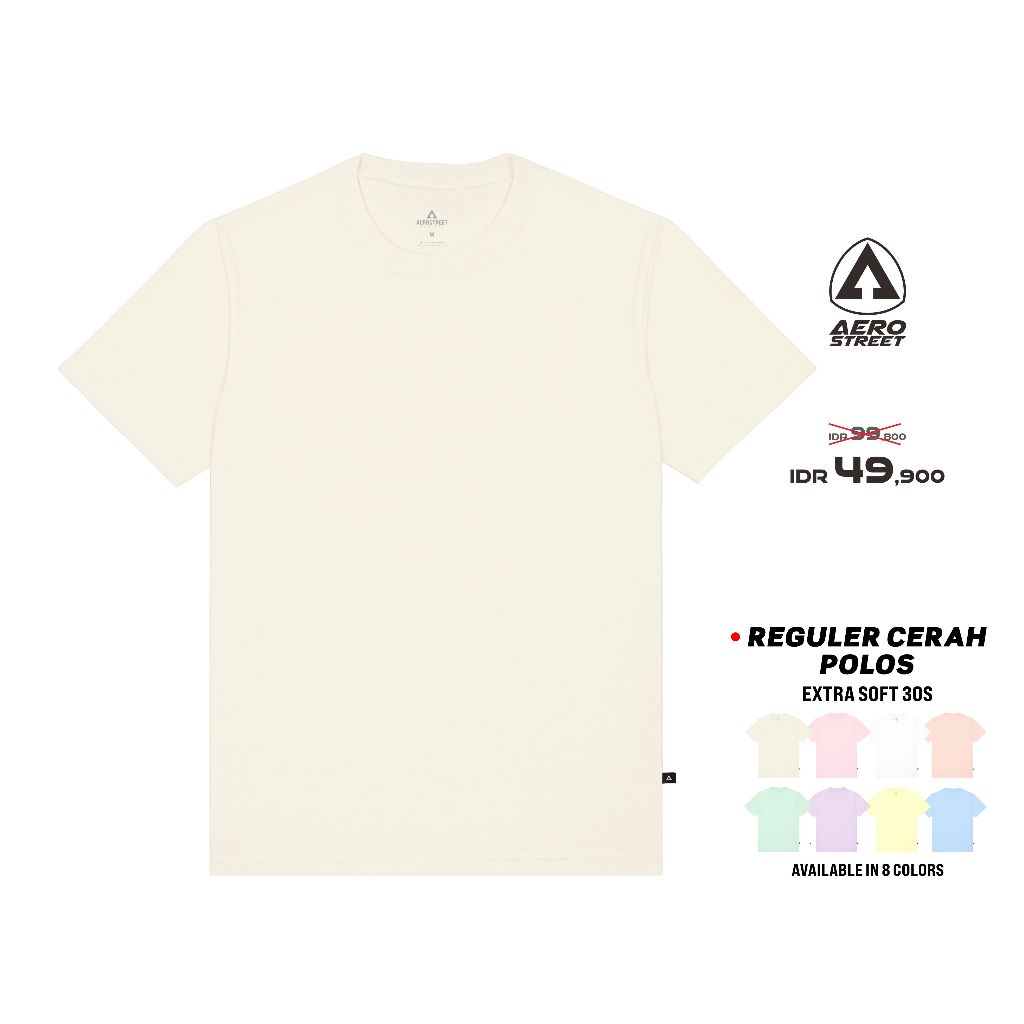 Jual Aerostreet Extra Soft T Shirt Reguler Polos Cerah Kaos T-Shirt ...