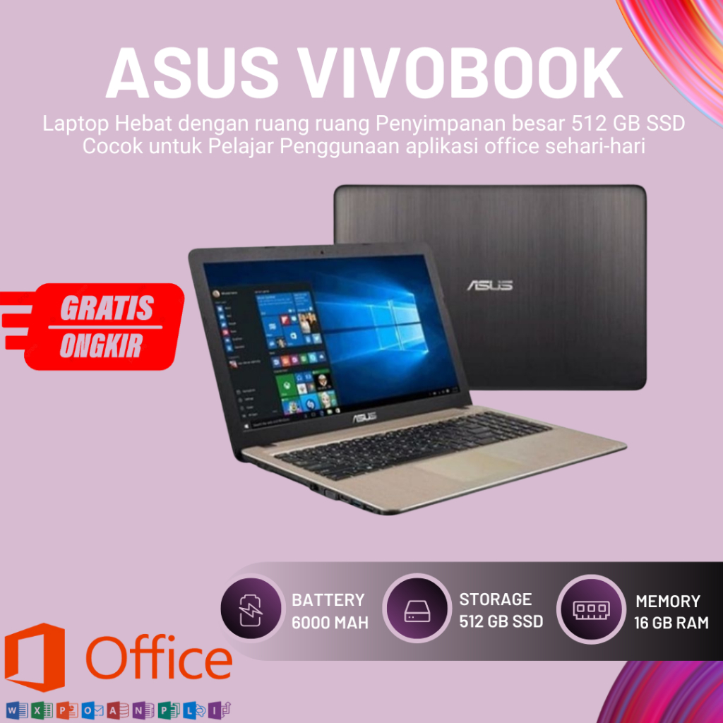Jual LAPTOP ASUS VIVOBOOK X441 INTEL DUAL CORE | AMD | 8GB RAM | 512GB SSD | FHD | WINDOWS ...