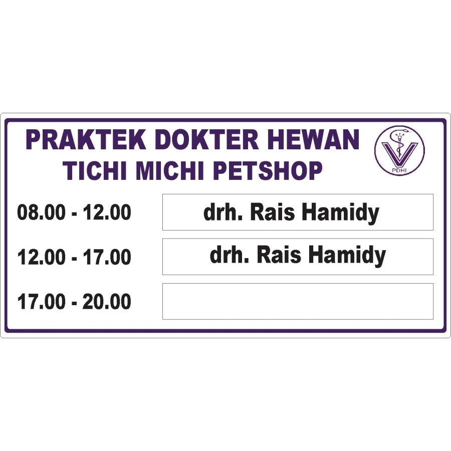 Jual Sign Board Acrylic Papan Nama Jadwal Praktek dokter/Bidan | Shopee ...
