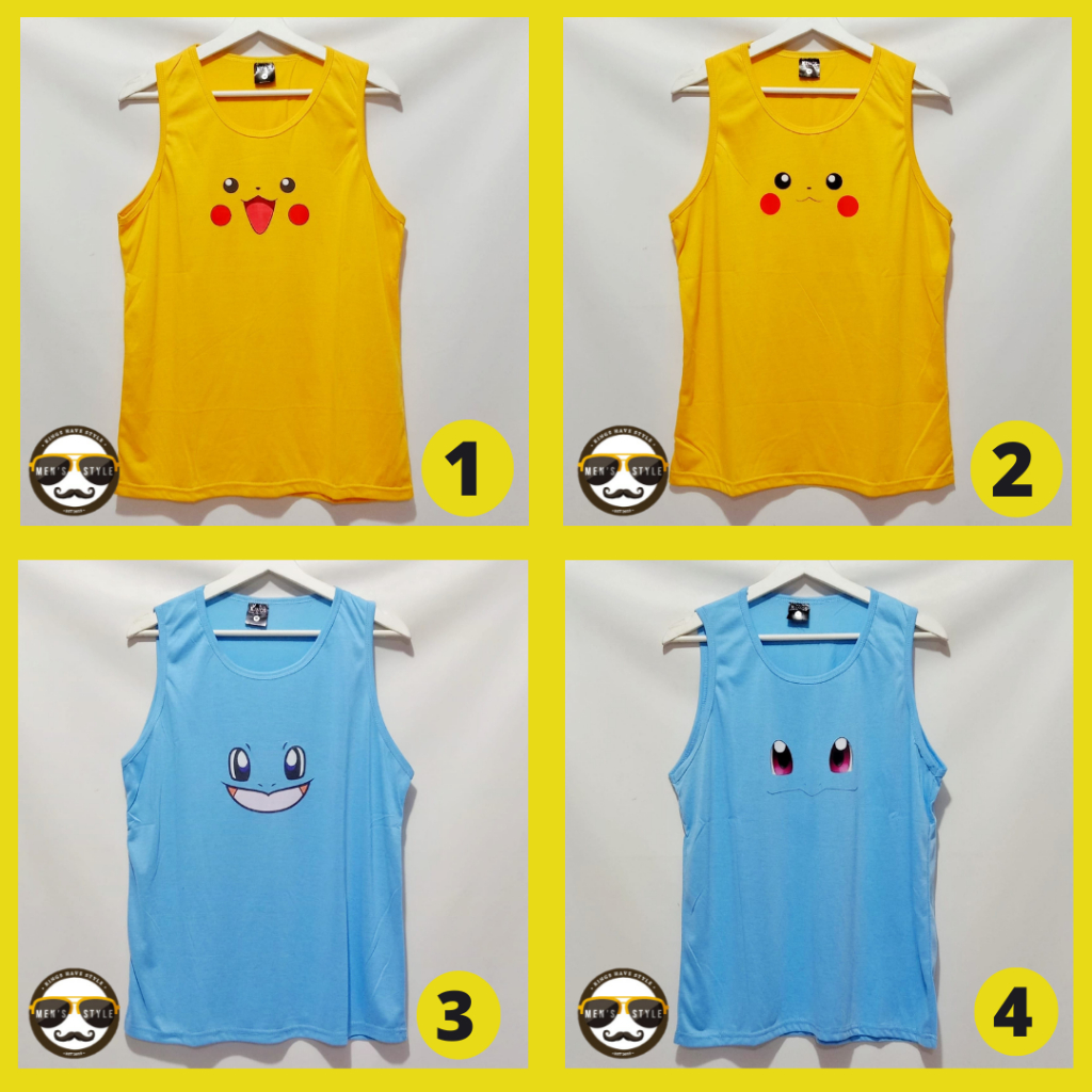 Jual Baju Kaos Singlet Pria Wanita Motif Pokemon Katun 30s SX 14 ...