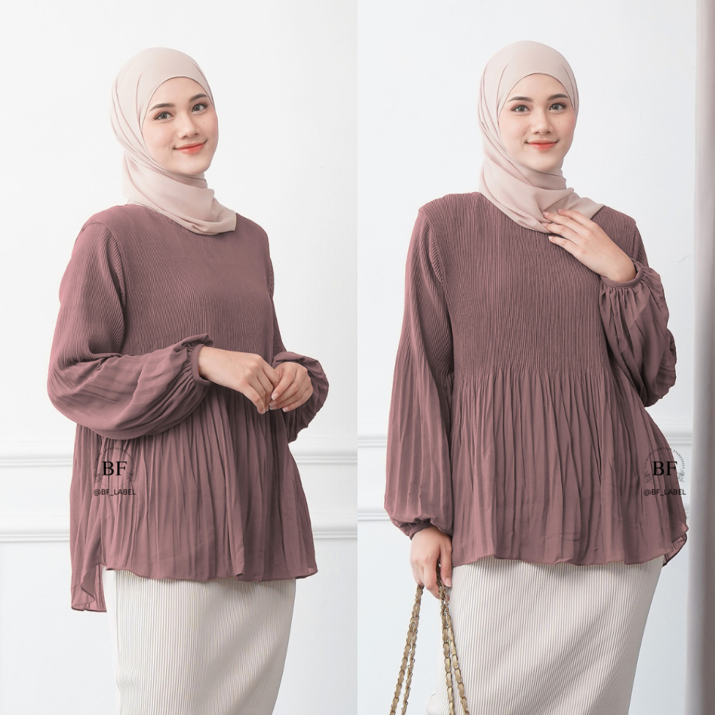 Jual BF Label - FIONA Blouse | Pleated Shirt Atasan Plisket Wanita ...