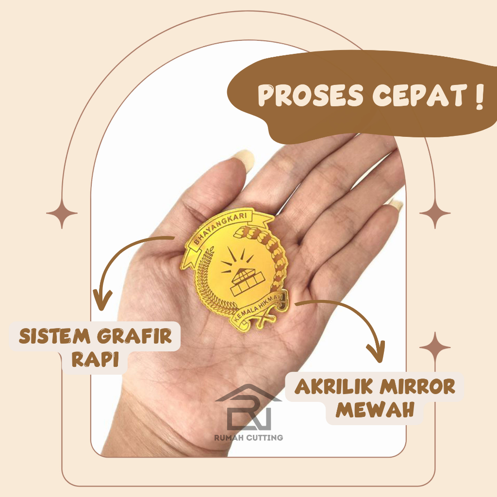 Jual Logo BHAYANGKARI POLRI Lambang Akrilik Mirror Gold Silver Rosegold ...