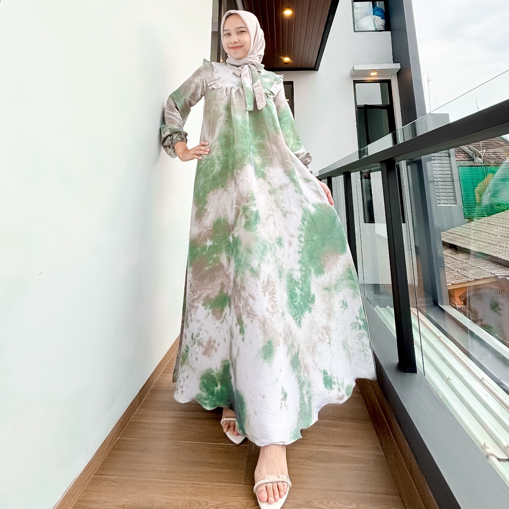 Jual Dera Kids Teenager Tiffany Long Dress Bahan Katun Shimmer Silk ...