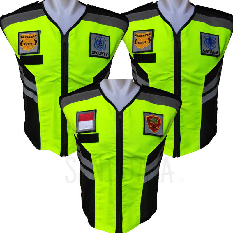 Jual Rompi Linmas / Rompi Security Bahan Taslan Kombinasi Jala Tebal ...