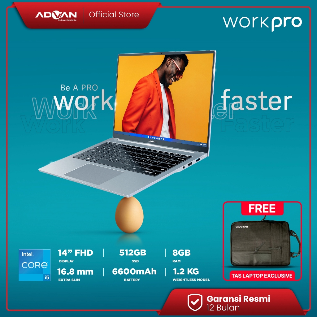 Jual ADVAN Laptop Workpro Lite Intel Core i5-12450H / Intel Core i3 ...