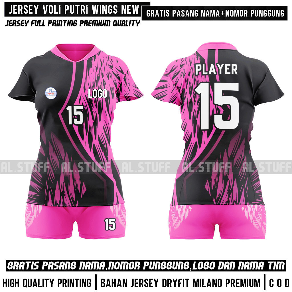 Jual Jersey Voli Putri Premium Quality Terbaru Full Printing Gratis ...
