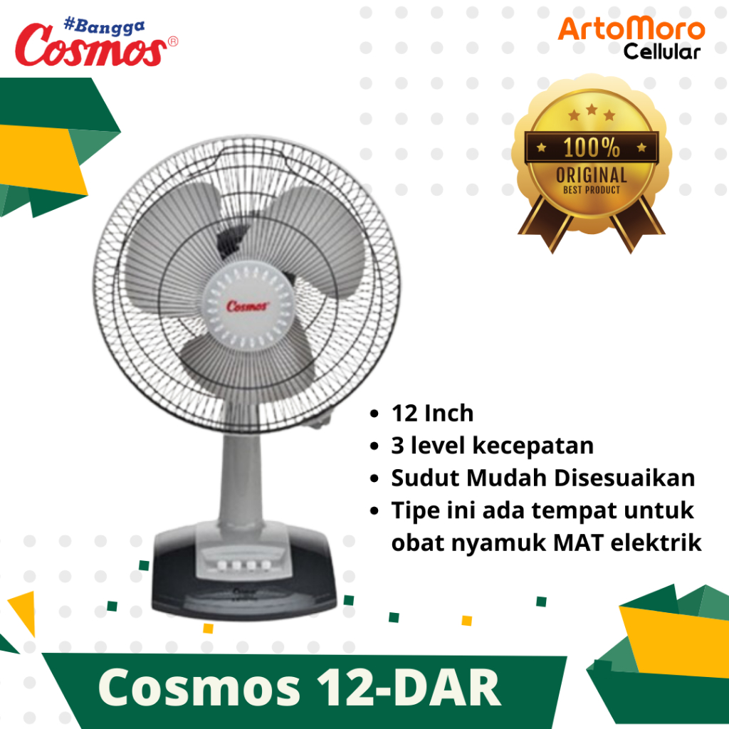 Jual Cosmos 12-DARN Desk Fan 12 inch - Kipas Angin Meja, Duduk, Lantai ...