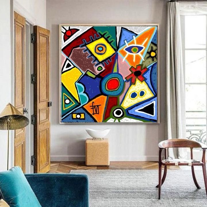 Jual Duratura - Lukisan Abstrak Aesthetic Minimalis Colorfull - Lukisan ...