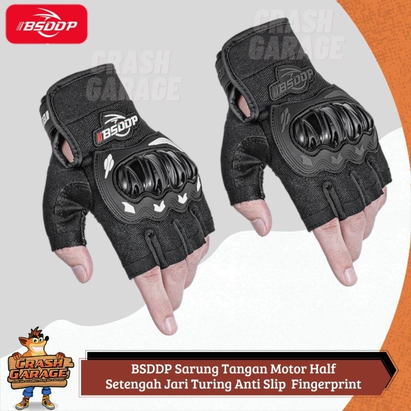 Jual Sarung Tangan Motor Pria Half Setengah Jari Fingerless Turing Anti ...
