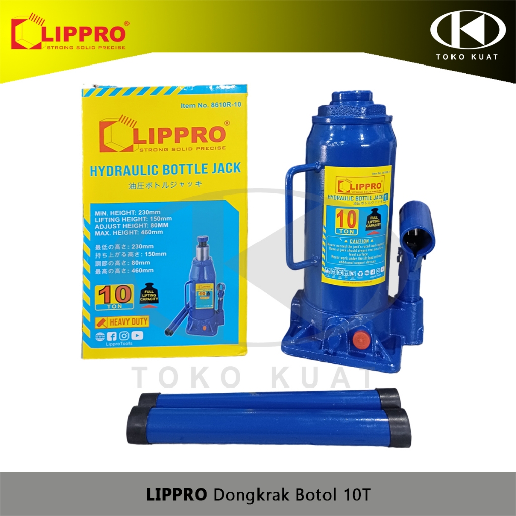Jual Dongkrak Botol 10T LIPPRO Hydraulic Bottle Jack 10-Ton Mobil Heavy ...