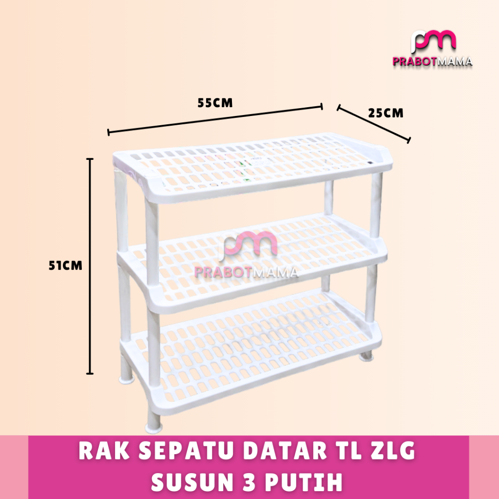 Jual Rak Sepatu Susun 3 Putih / Rak Sepatu Miring / Rak Sepatu ...