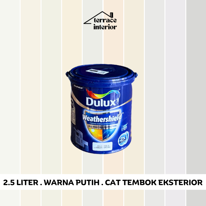 Jual Cat Tembok Dulux Weathershield Exterior 2.5L Putih Semi Gloss ...