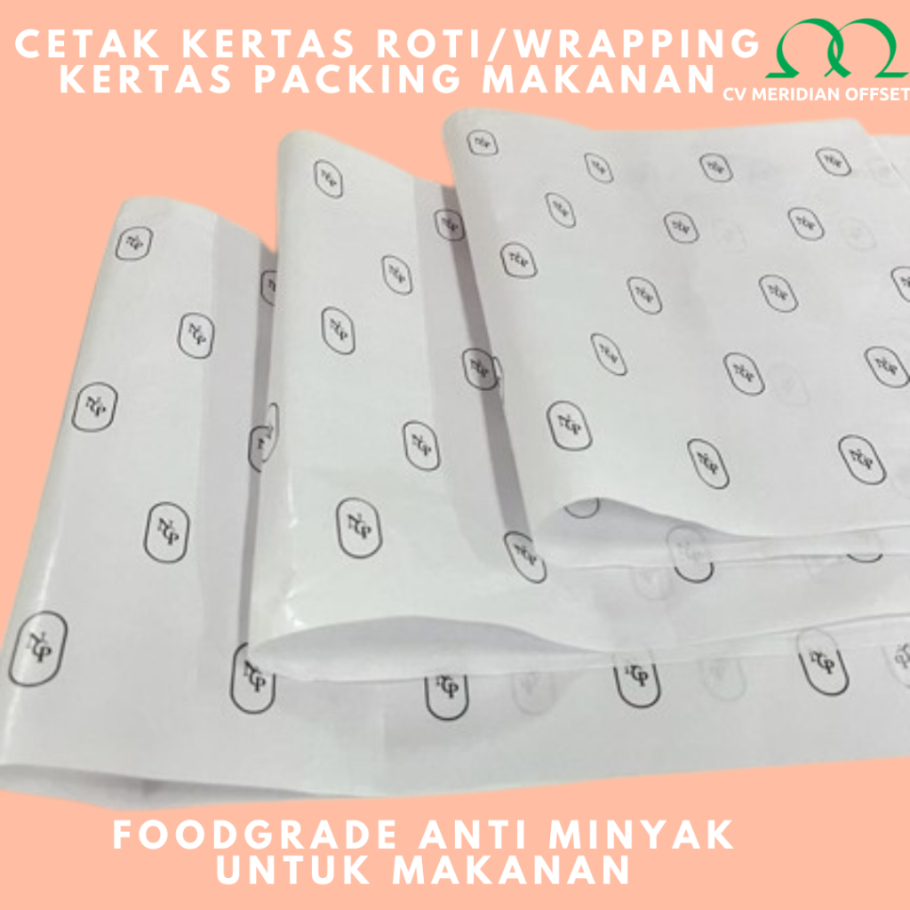 Jual (custom logo) kertas roti kertas wrapping kertas bungkus makanan ...