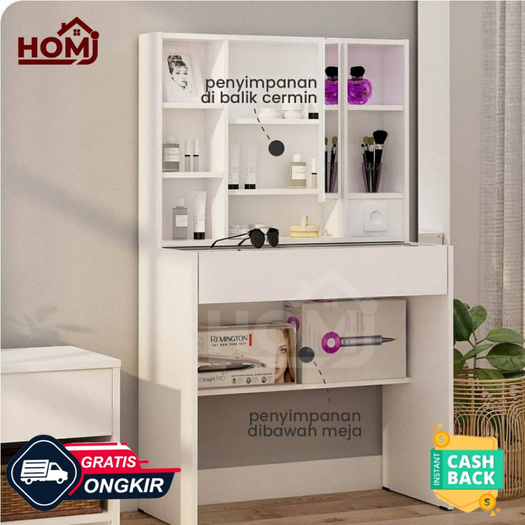 Jual Meja Rias + Laci Minimalis Multifungsi Megan | Shopee Indonesia