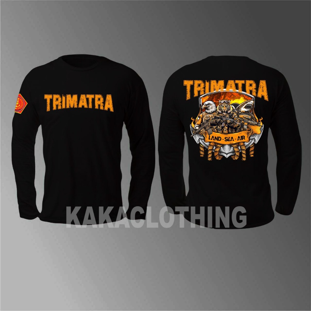 Jual KAOS LENGAN PANJANG TRIMATRA TNI WARNA HITAM | Shopee Indonesia