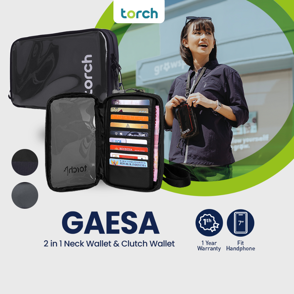 Jual TORCH Gaesa 3 in 1 Hanging Wallet Neck Wallet Sling Bag - Dompet ...
