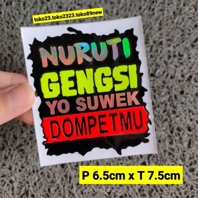 Jual stiker motor hologram kata kata suwek dompetmu | Shopee Indonesia
