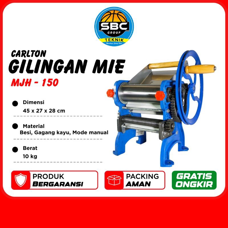 Jual CARLTON MJH -150 / GILINGAN MIE MANUAL - MESIN CETAK MIE MANUAL /NOODLEMAKER | Shopee Indonesia