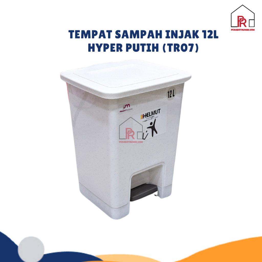 Jual Tempat Sampah Injak Putih 12L / Tempat Sampah Minimalis / Tong ...